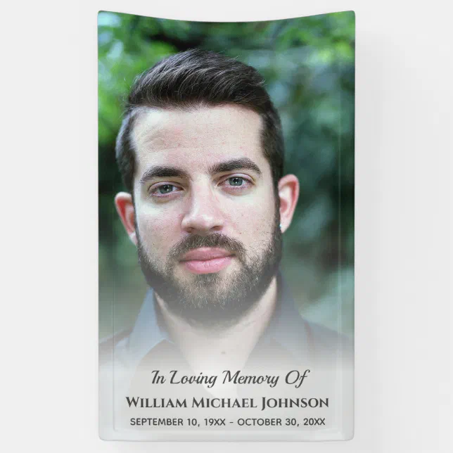 Sympathy Bereavement Funeral Memorial Custom Photo Banner | Zazzle