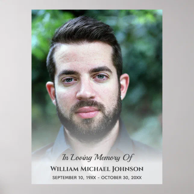 Sympathy Bereavement Funeral Memorial Custom Photo Poster | Zazzle