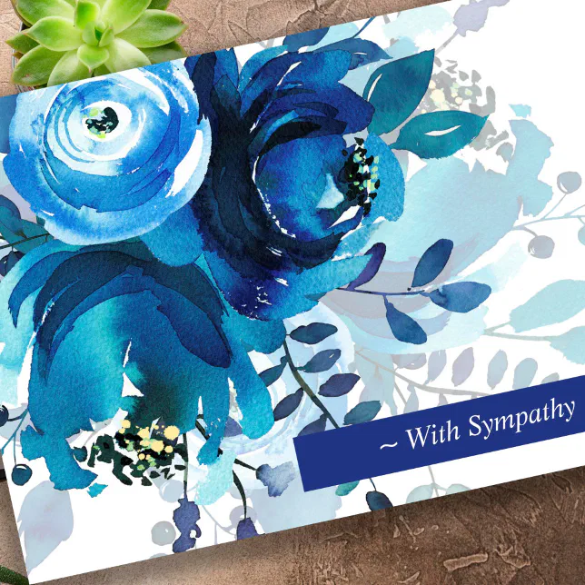 Sympathy Blue Rose Sorry For Your Loss Sympathy Card | Zazzle