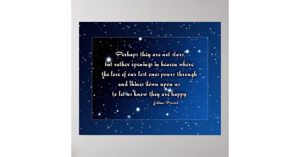 Sympathy card Eskimo proverb - stars Poster | Zazzle