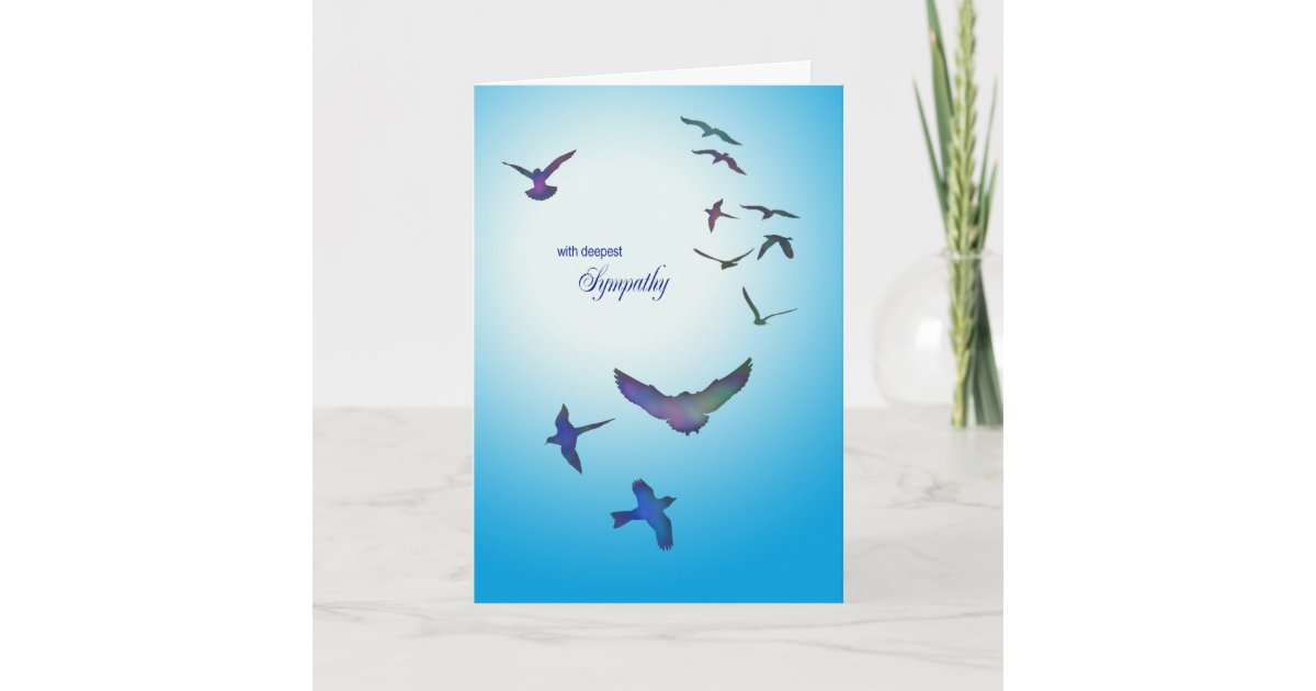 Sympathy card, flying birds card | Zazzle