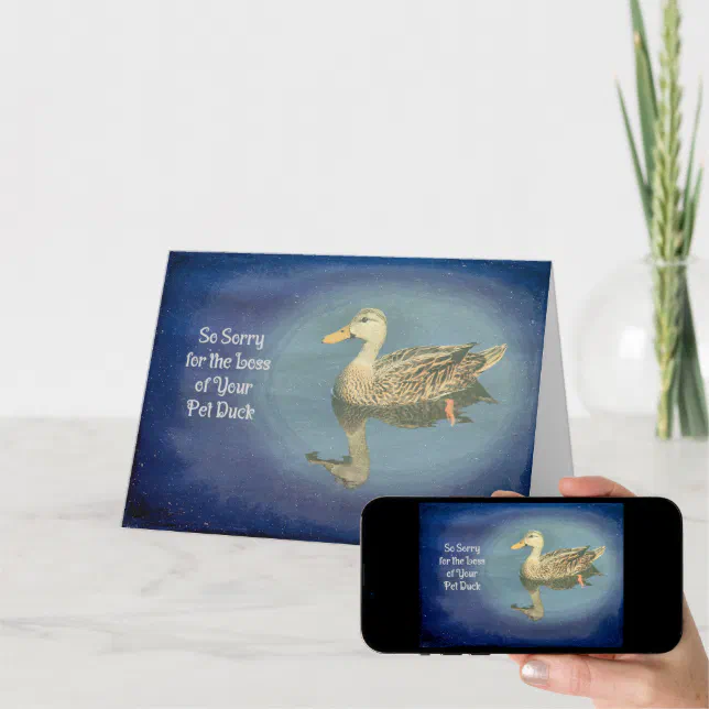 Sympathy Card for Loss of Pet Duck | Zazzle