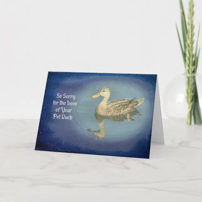 Sympathy Card for Loss of Pet Duck | Zazzle