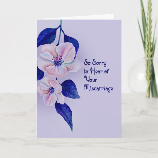 Sympathy Card for Miscarriage Blue Floral | Zazzle.com