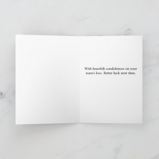 Sympathy Card for Your Football Team's Loss | Zazzle