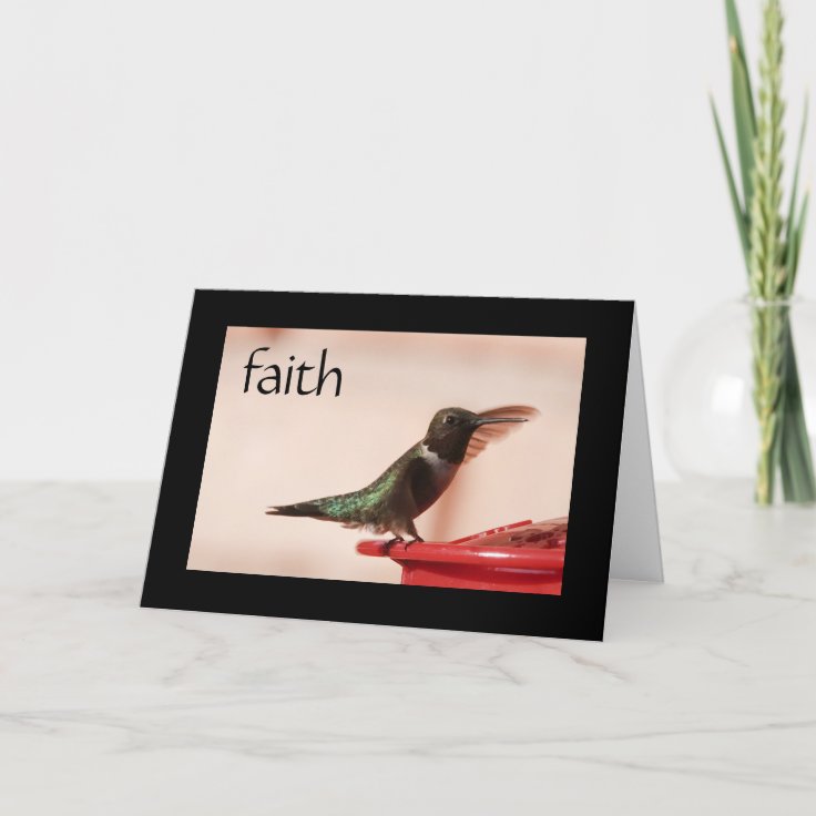 Sympathy Card: Hummingbird w verse on Faith Card | Zazzle