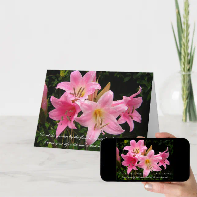 Sympathy Card - Pink Lilies | Zazzle