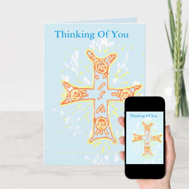 Sympathy Card Thinking of You / Greek Cross | Zazzle