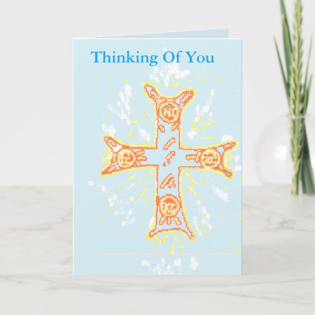 Sympathy Card Thinking of You / Greek Cross | Zazzle