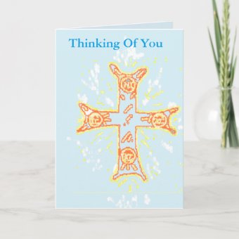 Sympathy Card Thinking of You / Greek Cross | Zazzle