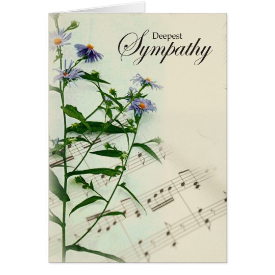Sympathy Card with Music and Flowers | Zazzle.com