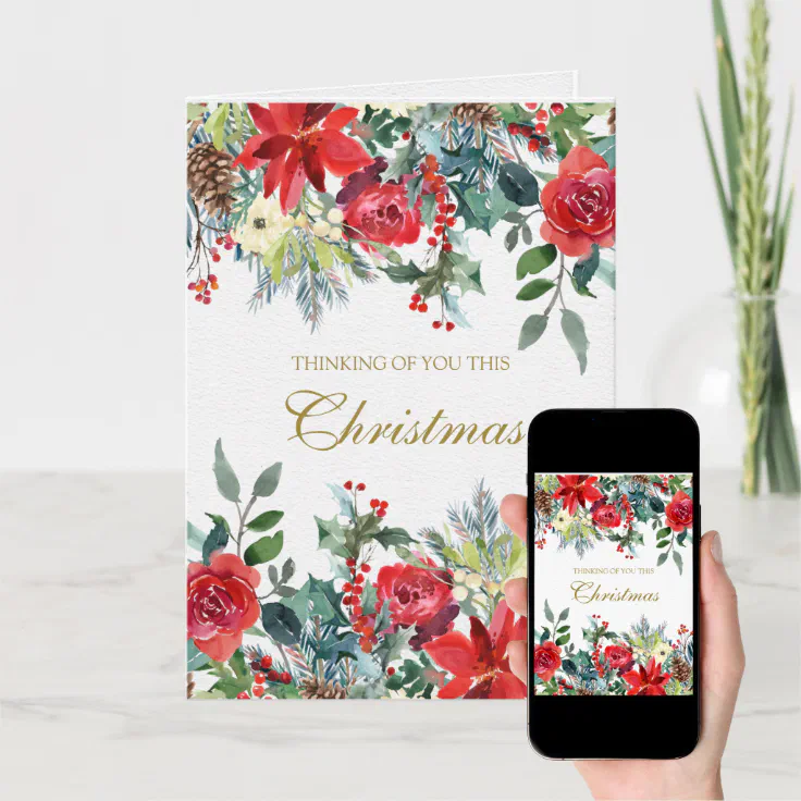 Sympathy Cards Christmas | Christmas Florals | Zazzle