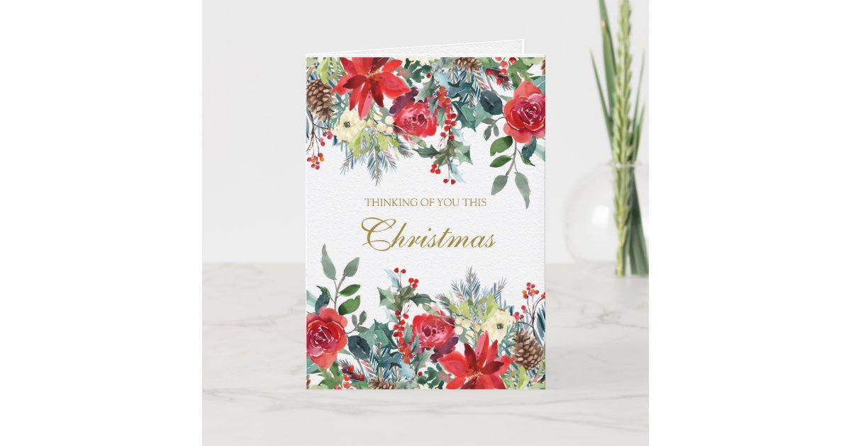 Sympathy Cards Christmas | Christmas Florals | Zazzle