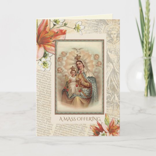 Sympathy Catholic Requiem Mass Offering Mary Card | Zazzle.com