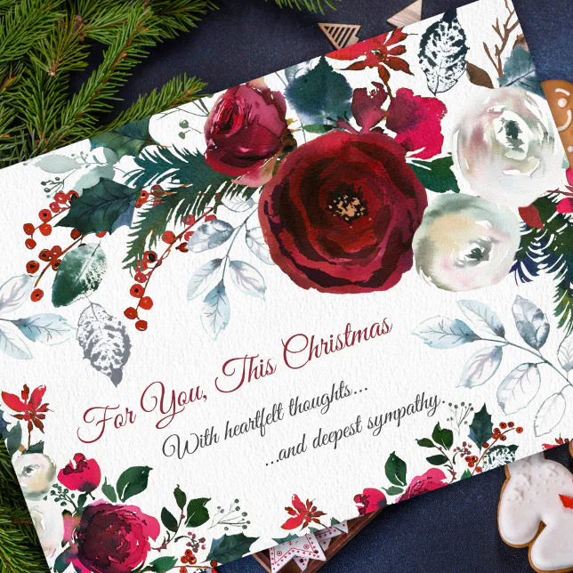 Sympathy Christmas Holiday Cards | For You | Zazzle
