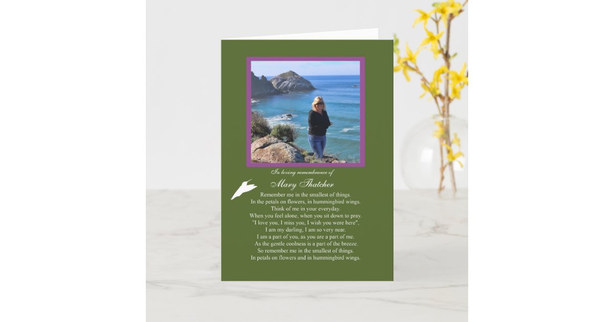 Sympathy Custom Photo Name Remembrance Tribute Card | Zazzle