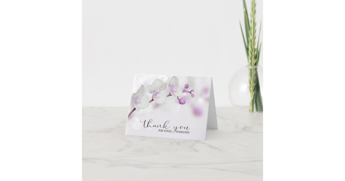 Sympathy Funeral Purple Orchids THANK YOU | Zazzle