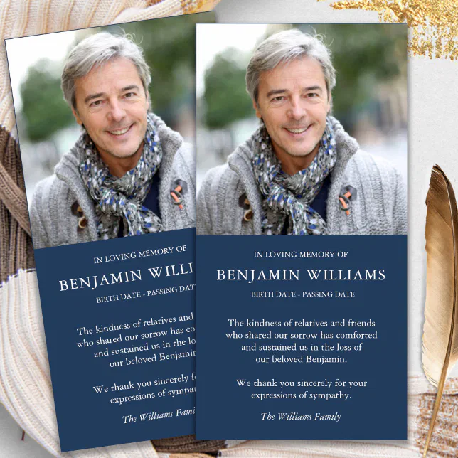 Sympathy Loss Photo Navy Funeral Thank You Cards | Zazzle