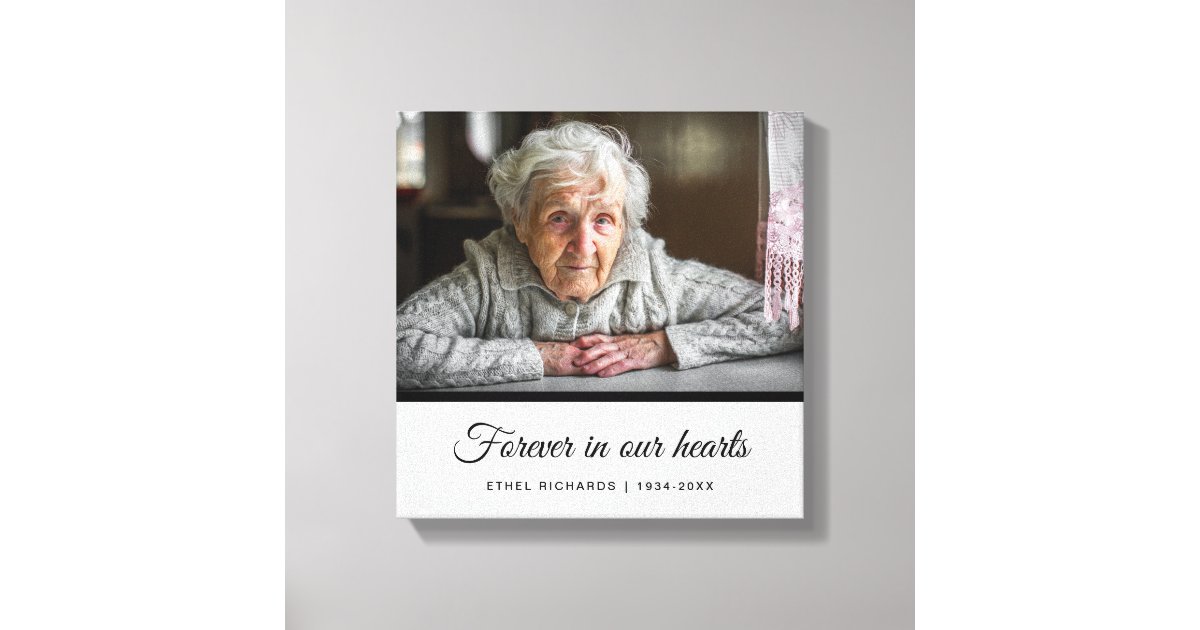 Sympathy Memorial In Loving Memory | Photo Canvas Print | Zazzle