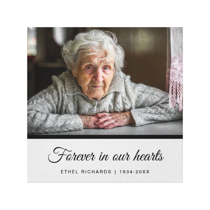 Sympathy Memorial In Loving Memory | Photo Canvas Print | Zazzle.com