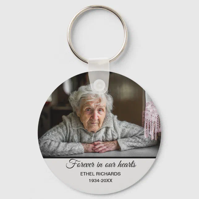 Sympathy Memorial In Loving Memory | Photo Keychain | Zazzle