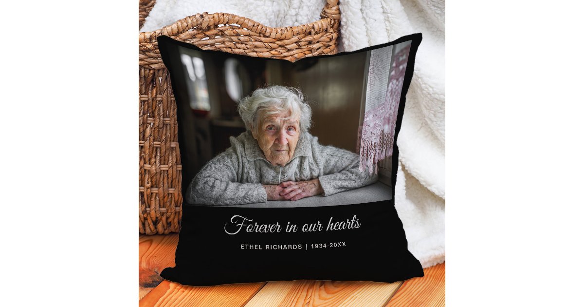 Sympathy Memorial In Loving Memory | Photo Throw Pillow | Zazzle