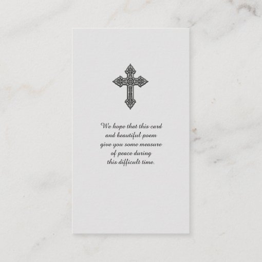 Sympathy Memorial Picture Prayer Card | Zazzle