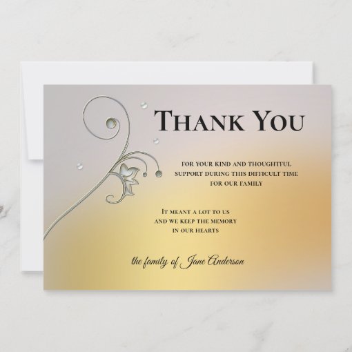 Sympathy Memorial Service Thank You Cards | Zazzle