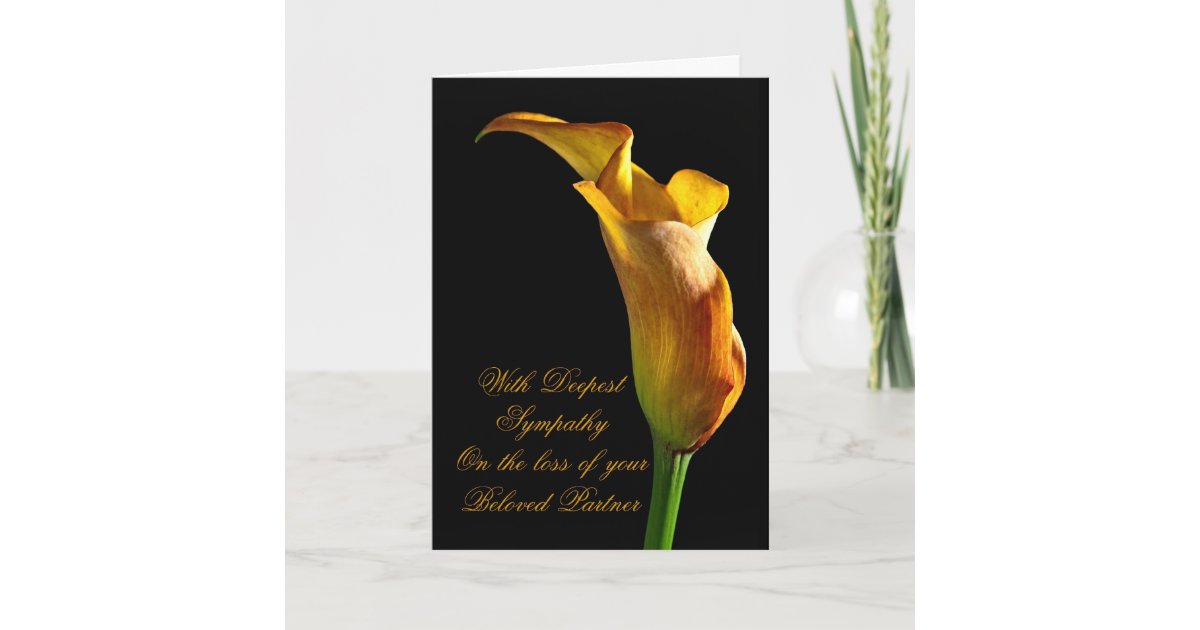 Sympathy on loss of beloved partner card | Zazzle