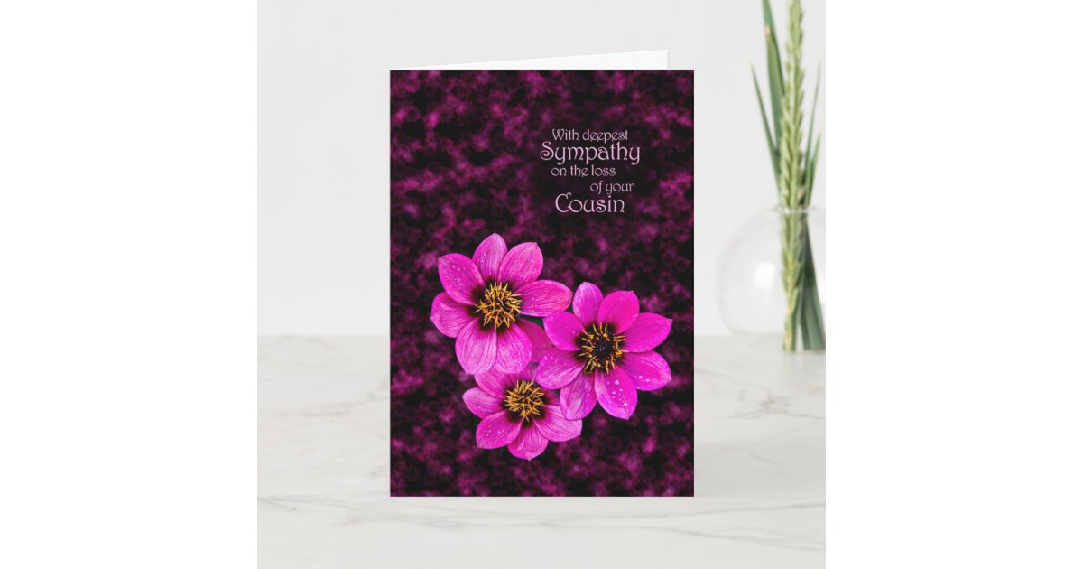 Sympathy on the loss of a cousin card | Zazzle.com