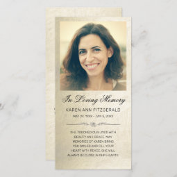 Sympathy Photo Elegant Script Gold Funeral Prayer | Zazzle