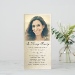Sympathy Photo Elegant Script Gold Funeral Prayer | Zazzle