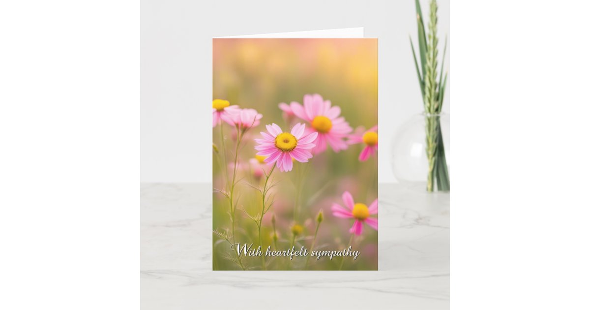 Sympathy Pink Daisies Card | Zazzle