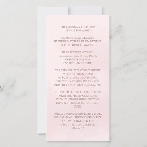 Sympathy Pink Rose Floral Photo Funeral Prayer | Zazzle