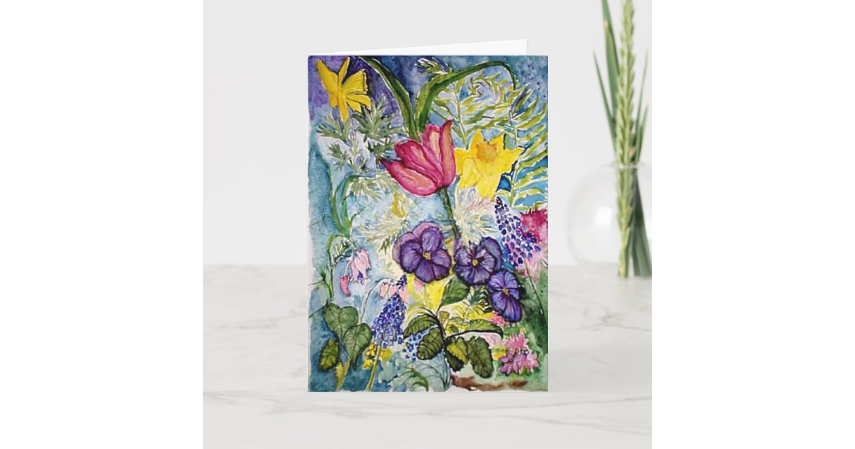 Sympathy Spring Flower Watercolor Card | Zazzle