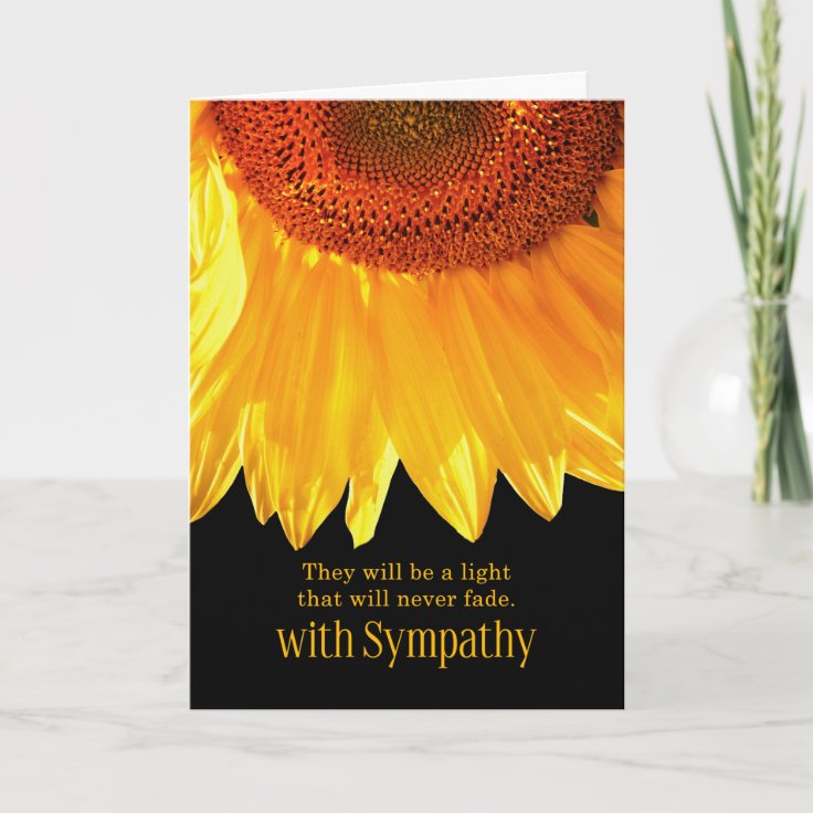Sympathy Sunflower Light That Will Never Fade Card | Zazzle
