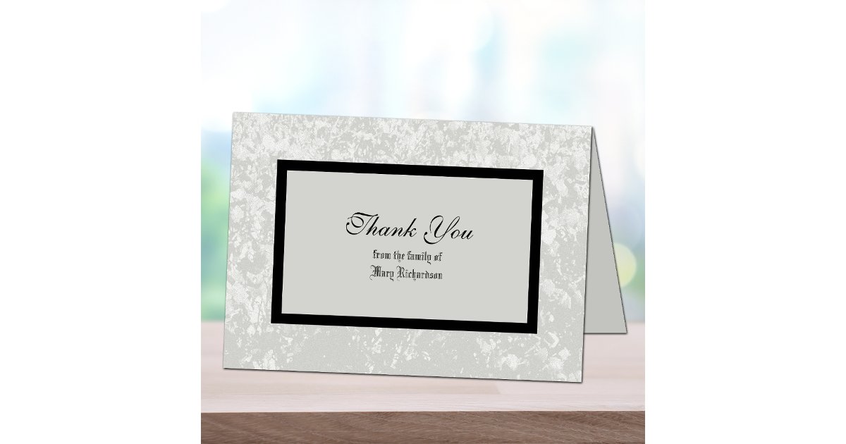 Sympathy Thank You Card in Classic Gray | Zazzle