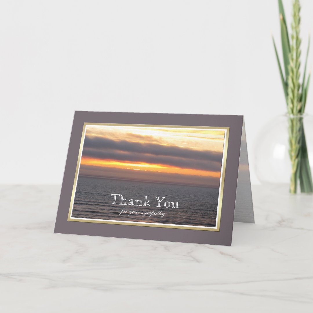 Sympathy Thank You Card -- Sunset Thank You | Zazzle