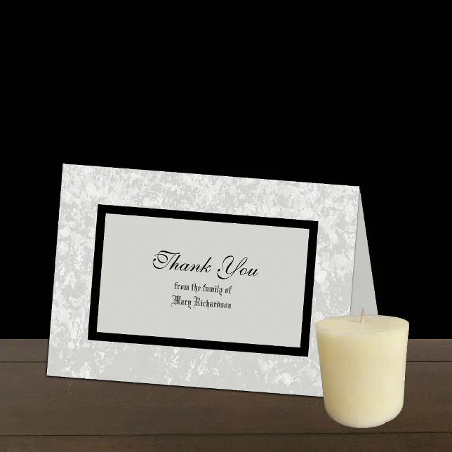 Sympathy Thank You Note Card in Classic Gray | Zazzle