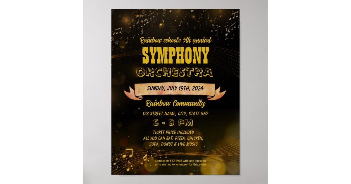 Symphony Orchestra event template flyer Poster | Zazzle