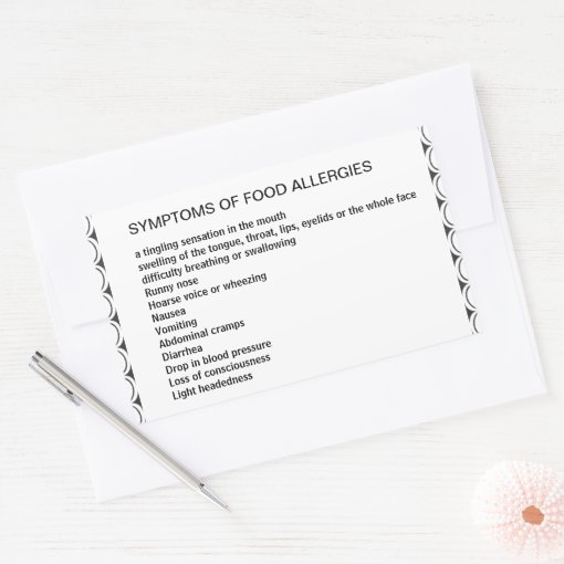 Symptoms of Food Allergies Rectangular Sticker | Zazzle