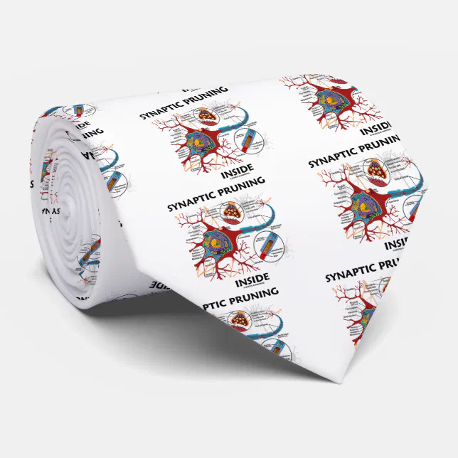 Synaptic Pruning Inside Neuron Synapse Geek Humor Tie | Zazzle