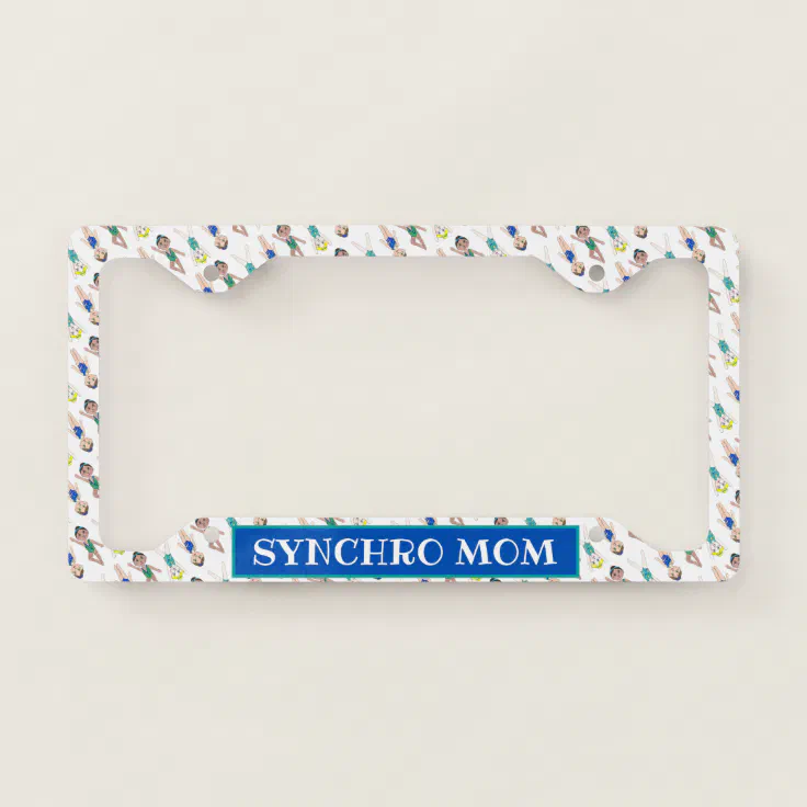 Synchronized Swimmer Synchro Swim Mom Swimming License Plate Frame | Zazzle