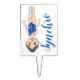 Synchronized Swimming Blue Synchro Swimmer Girl Cake Topper | Zazzle