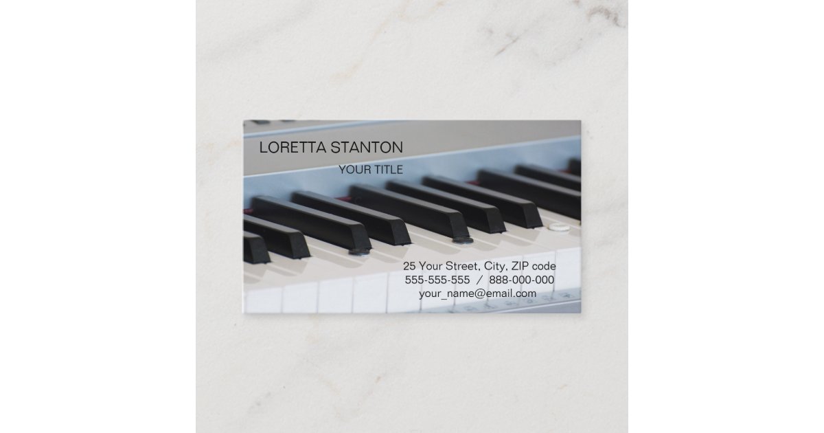 Synthesizer keyboard business card | Zazzle