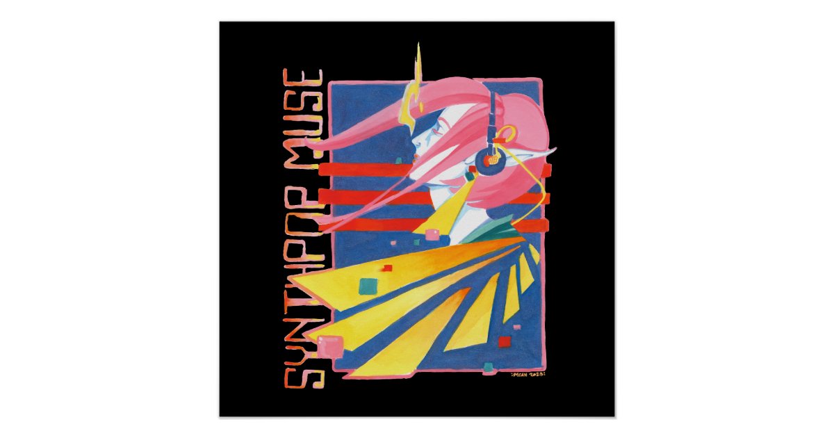 Synthpop Muse 80s Nostalgia Poster | Zazzle