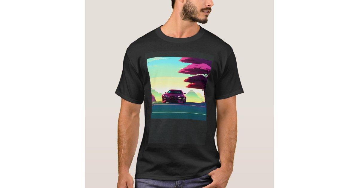 Synthwave car outrun retrowave futuresynth sci fi T-Shirt | Zazzle