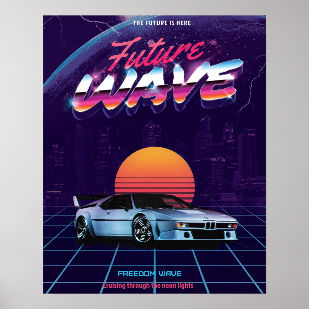 Synthwave future wave poster | Zazzle