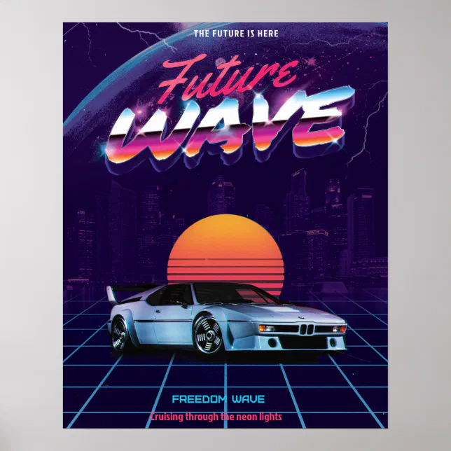 Synthwave future wave poster | Zazzle