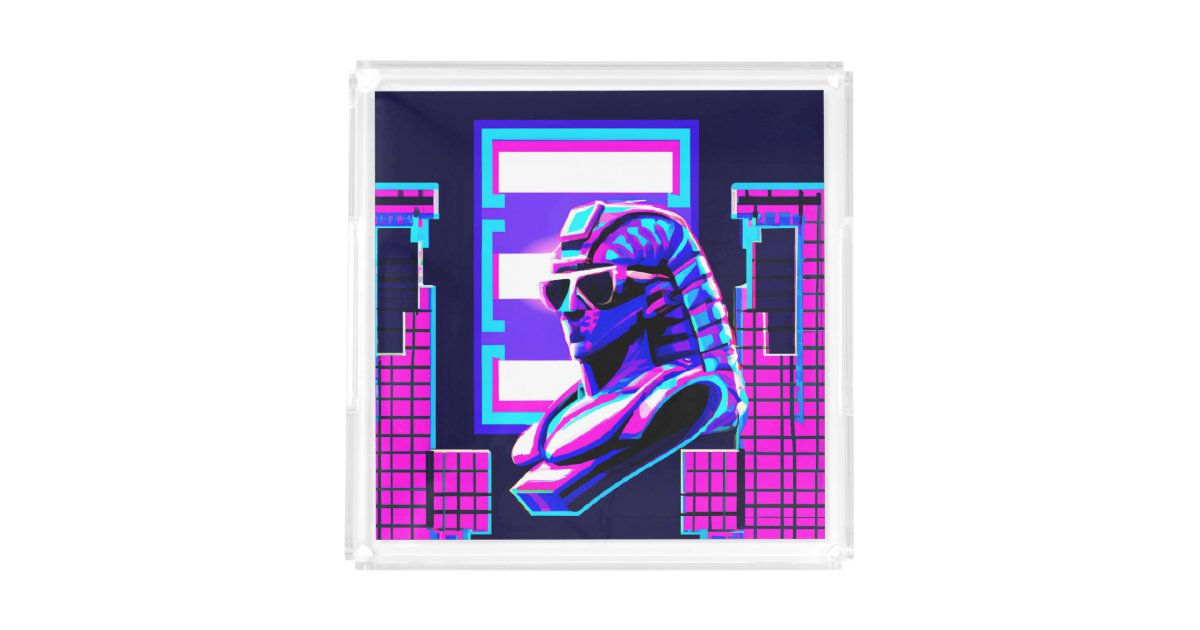 Synthwave Pharaoh Acrylic Tray | Zazzle